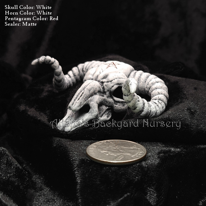 Pentagram Ram Skull Resin Figurine | Alisha's Backyard Nursery