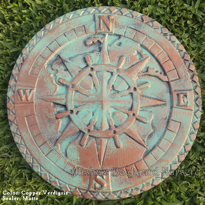 Nautical Compass Stepping Stone | Alisha's Backyard Nursery